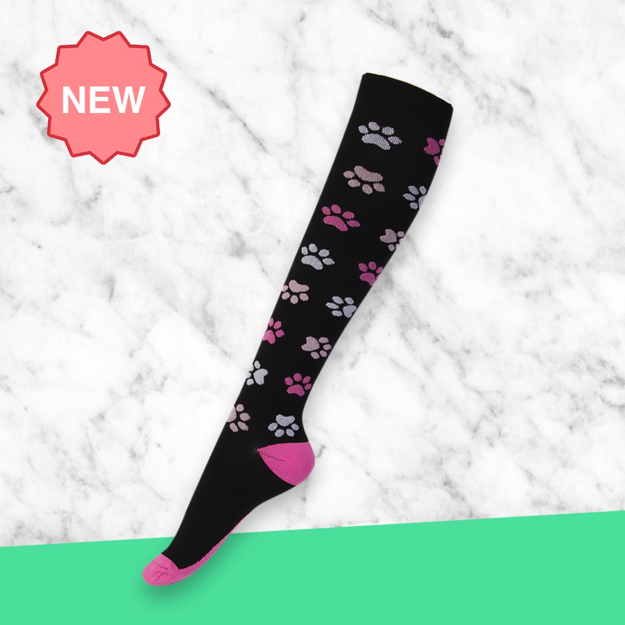 Compression Socks Australia | TheraSocks Knee High | Pawesome Pink ...
